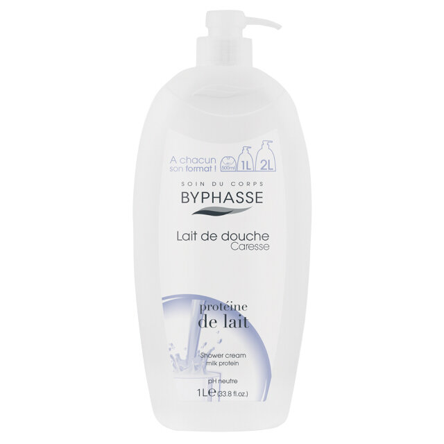BYPHASSE Caresse Гель для душа Молочный протеин 1000 мл увлажняющий уход за кожей