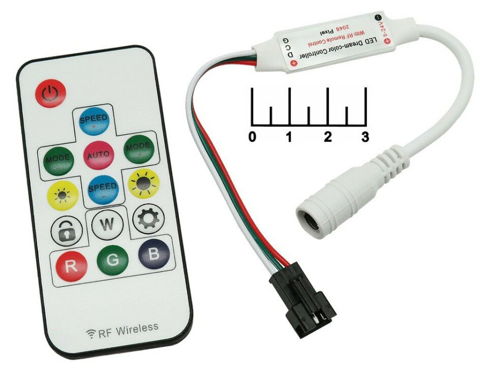 Контроллер для цифровой светодиодной ленты RGB + ПДУ RF 5V-24V (2048 LED) SP103E