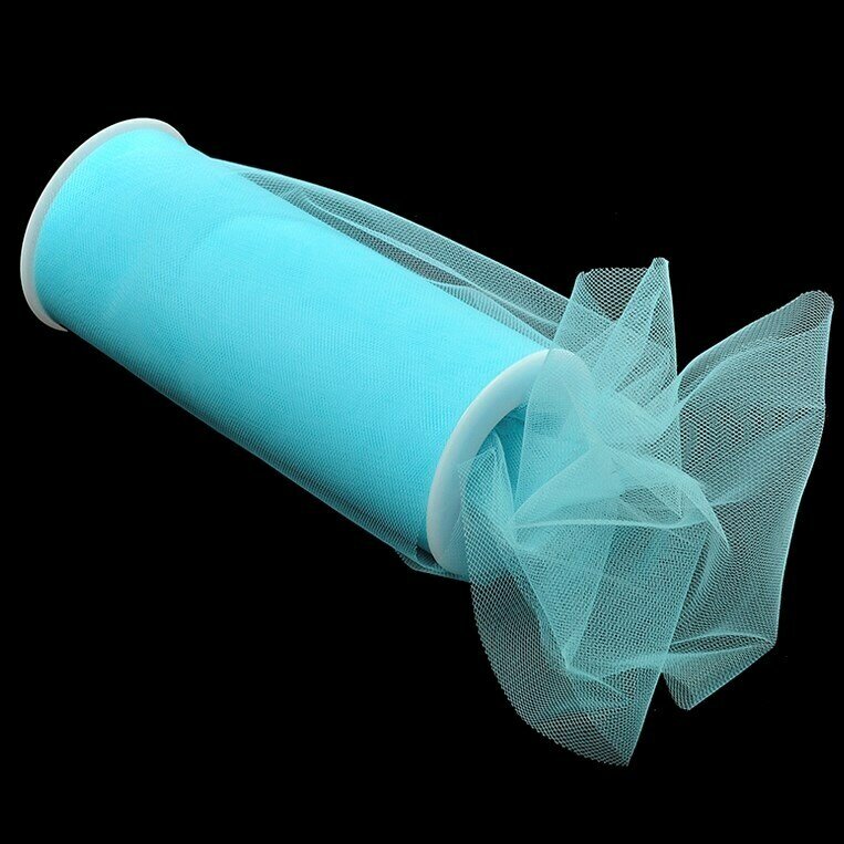 Фатин в роликах (шпульках) средней жесткости 15 см (150мм) цв. голубой (22 метра)