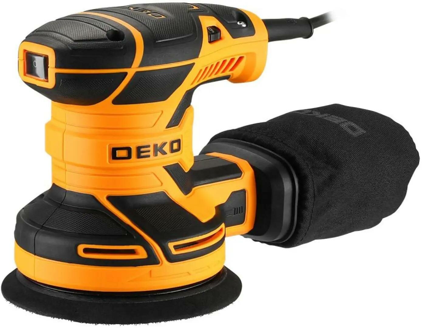 Эксцентриковая шлифмашина сетевая Deko DKG-125, 400 Вт, 125 мм