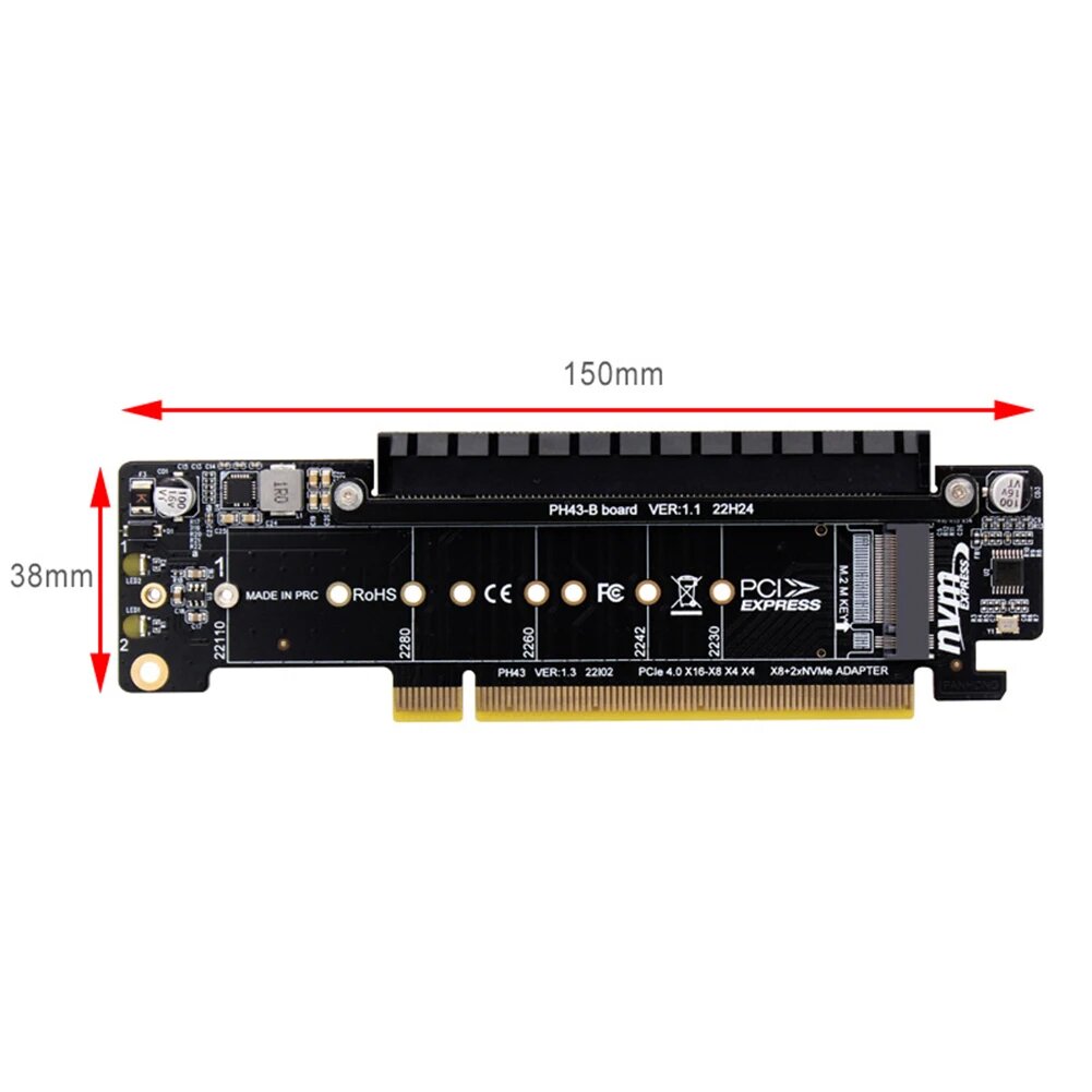 Разделитель PCIe X16 на X8+X4+X4, Цвет: 1pc