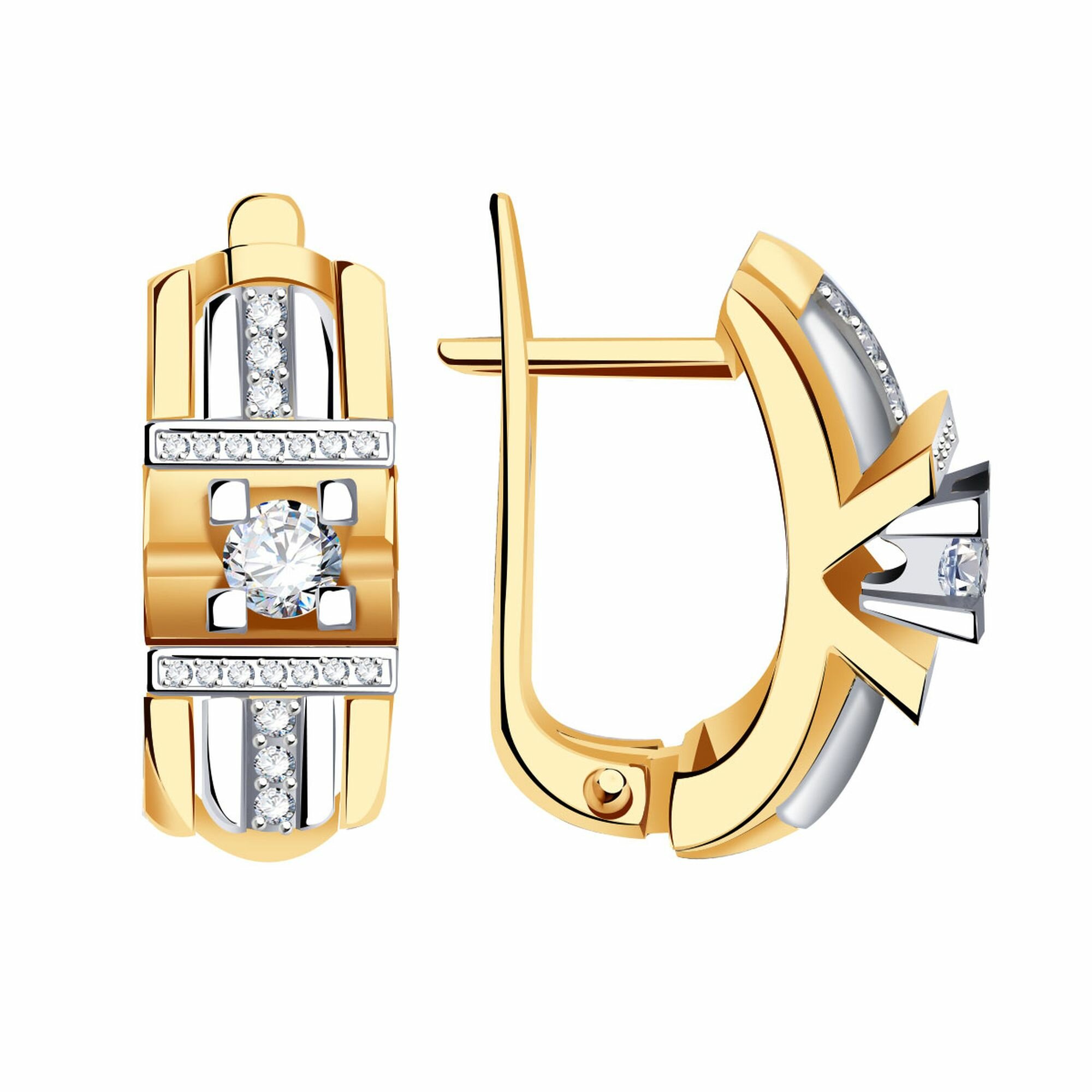 Серьги Diamant online, красное золото, 585 проба, бриллиант