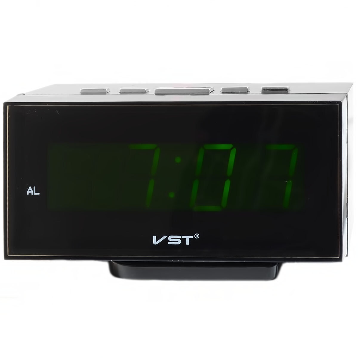 Сетевой будильник Vst772-2 часы 220В св. зел. цифры+USB кабель (без адаптера)