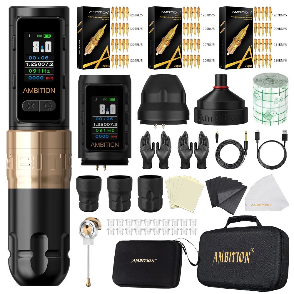 Комплект тату-машин Ambition Soldier Max Gold 2 KIT