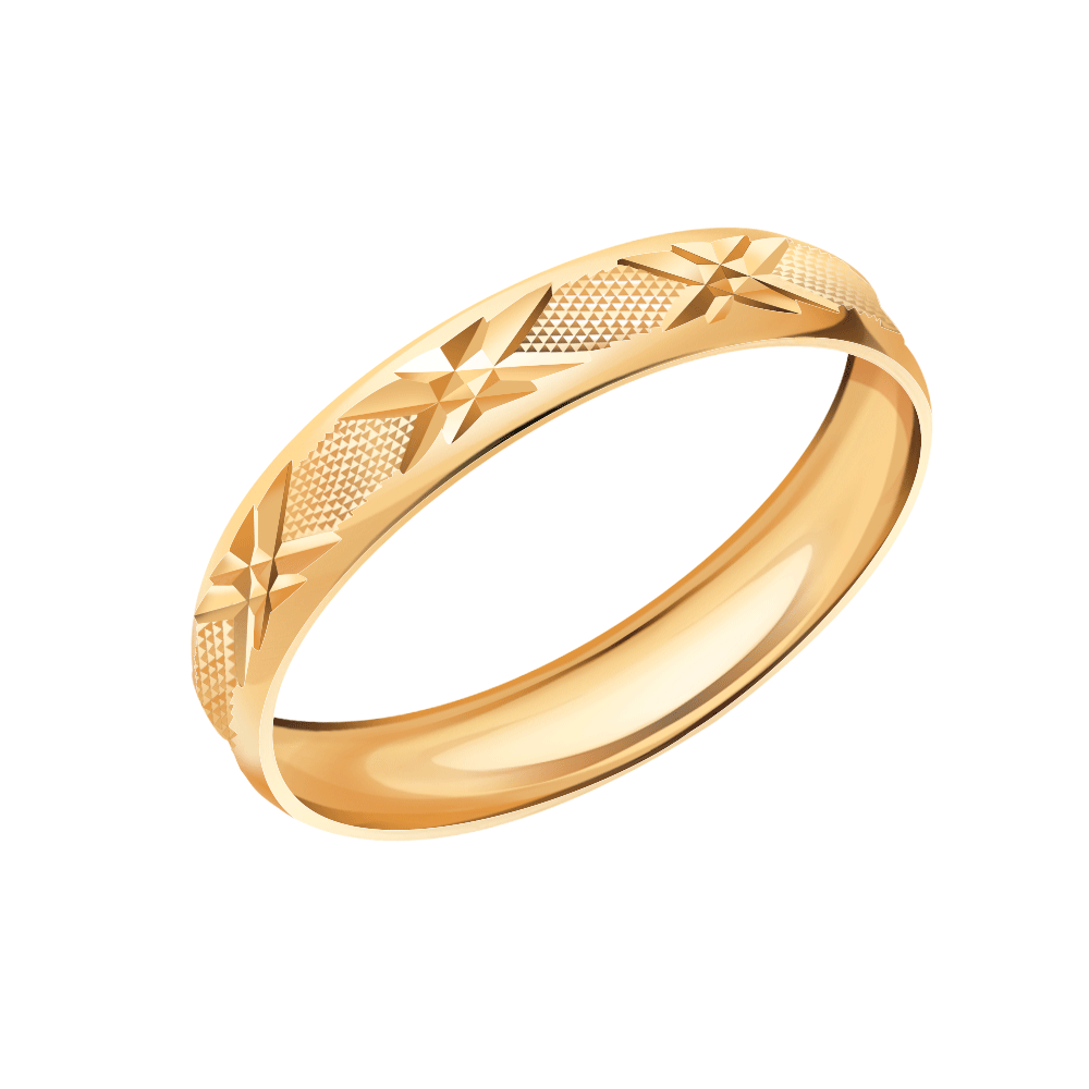 Кольцо обручальное, красное золото, 585 проба