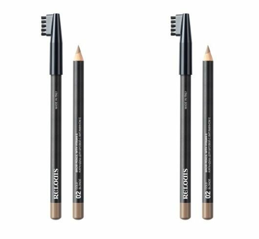 RELOUIS, Карандаш для бровей с витамином Е тон 02 cold blonde, 2 шт