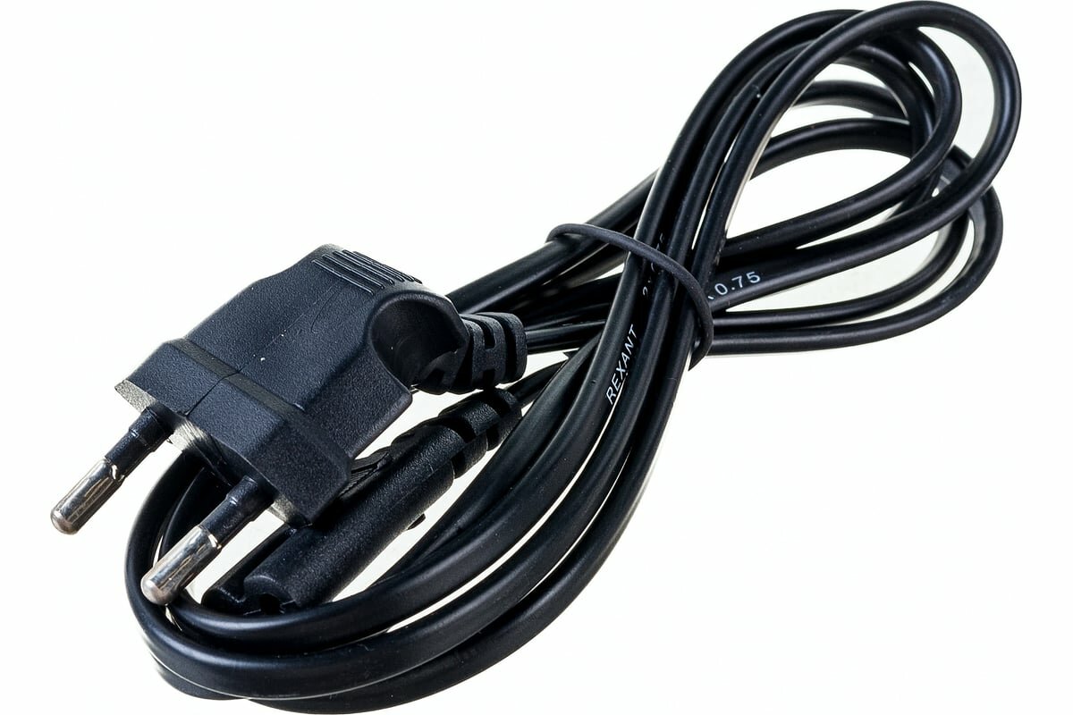 REXANT сетевой шнур с вилкой евроразъем C7, кабель 2x0,75 мм2, длина 1,5 м, 11-1104