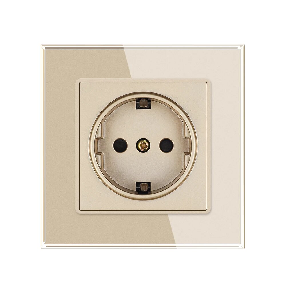 SRAN стеклянная розетка 220V 16A Gold EU