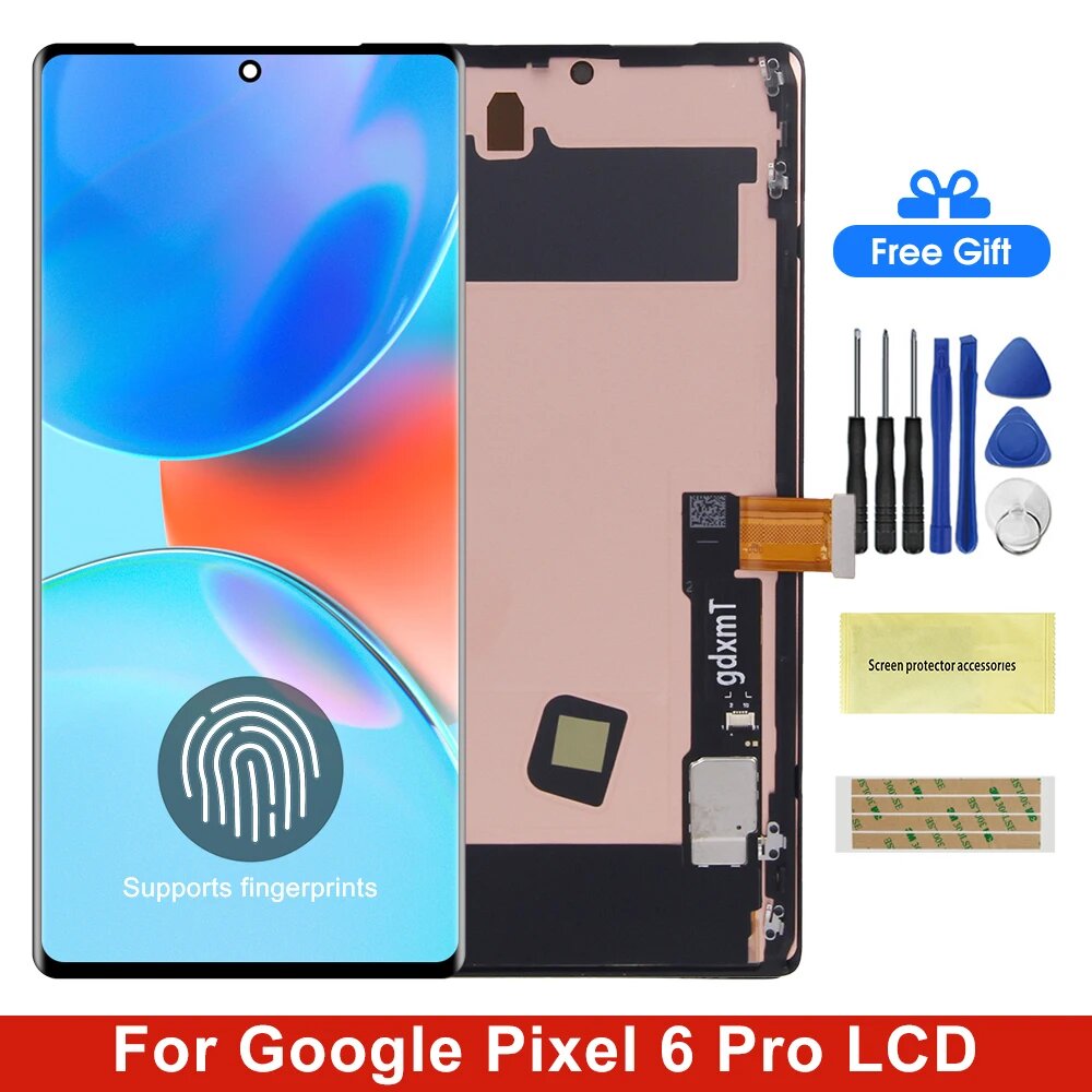6,7 'для Google Pixel 6 Pro для AMOLED Google Pixel 6 Pro GLUOG G8VOU ЖК-дисплей с дигитайзером сенсорного экрана в сборе, замена