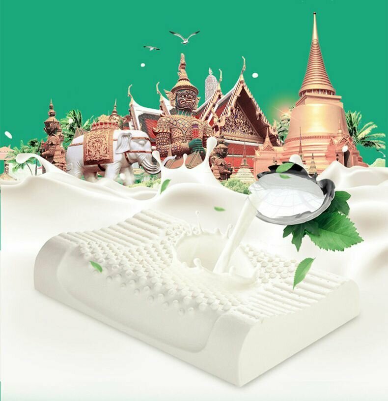 Подушка 40х60 CSWUR из натурального латекса, подушка ортопедическая для сна, высота 12 см