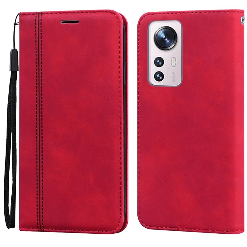 Магнитный чехол-кошелек для Xiaomi 12T Pro, чехол для Xiaomi 12T, Красный, Red, For Xiaomi 12T Pro