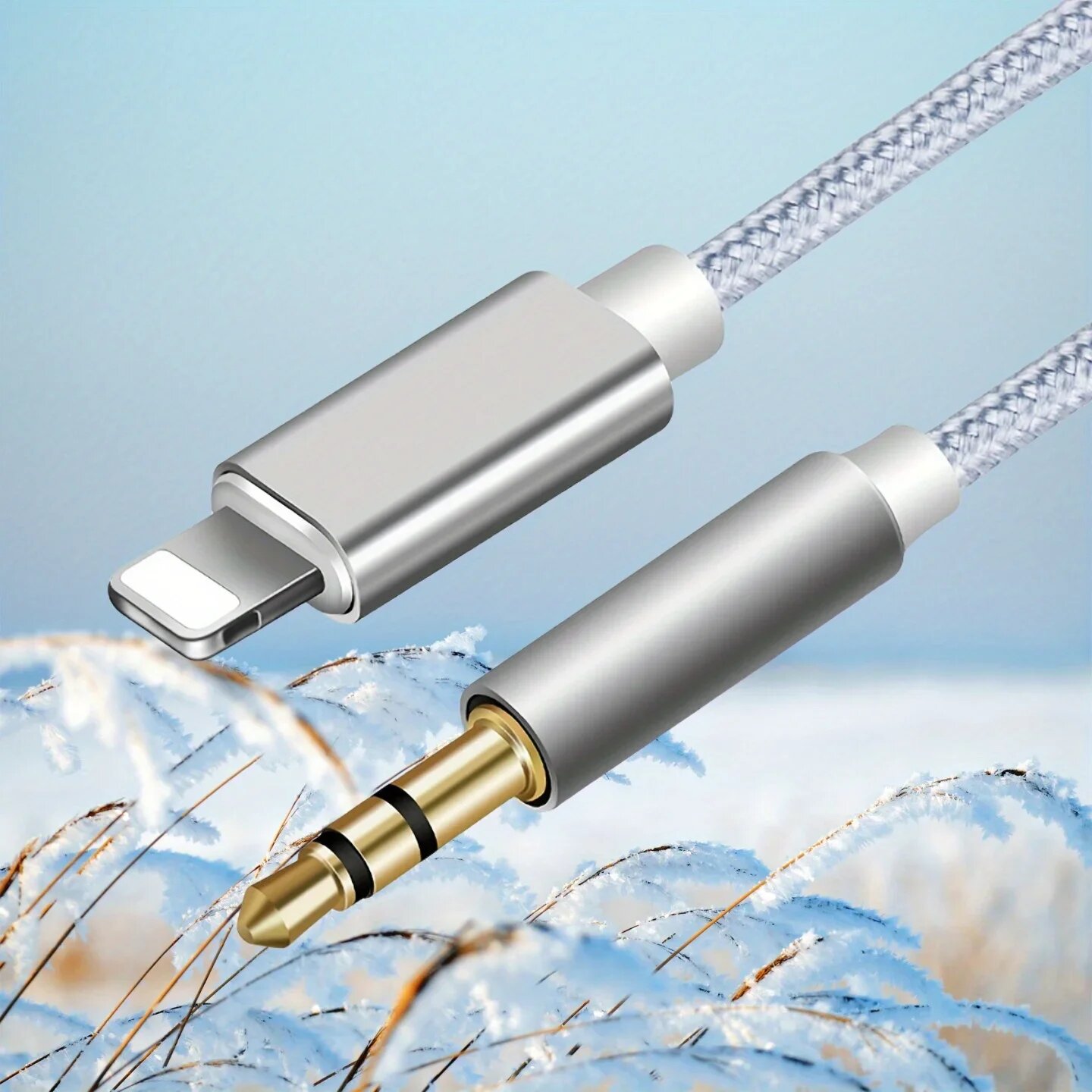 Аудиокабель AUX для iPhone Silvery-1M