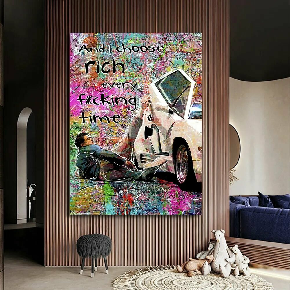 Картина в офис мотивация, постер деньги, из коллекции "Руководителю", 50х70 см.