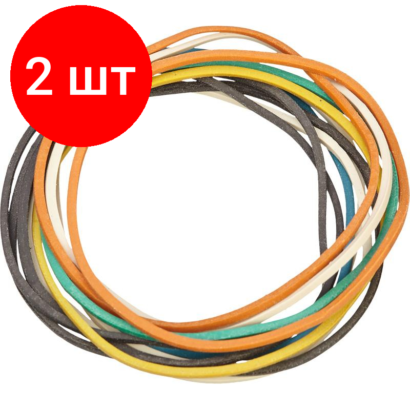 Комплект 2 упаковок, Резинка универсальная 500г диам.60мм. цвет ассорти