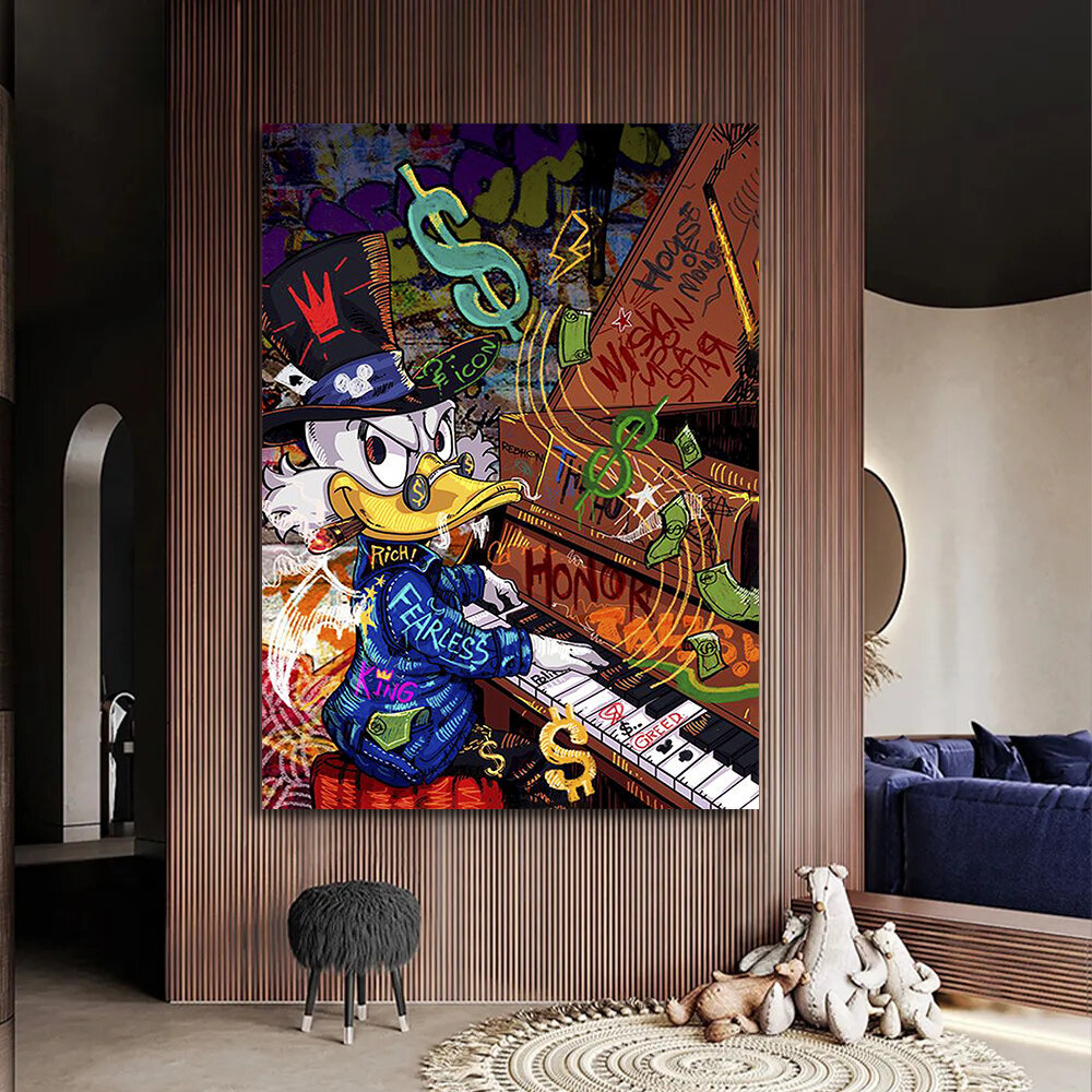 Scrooge McDuck / Скрудж Макдак , картина деньги, мотивация постер, из коллекции "Офисные картины", 40х60 см.