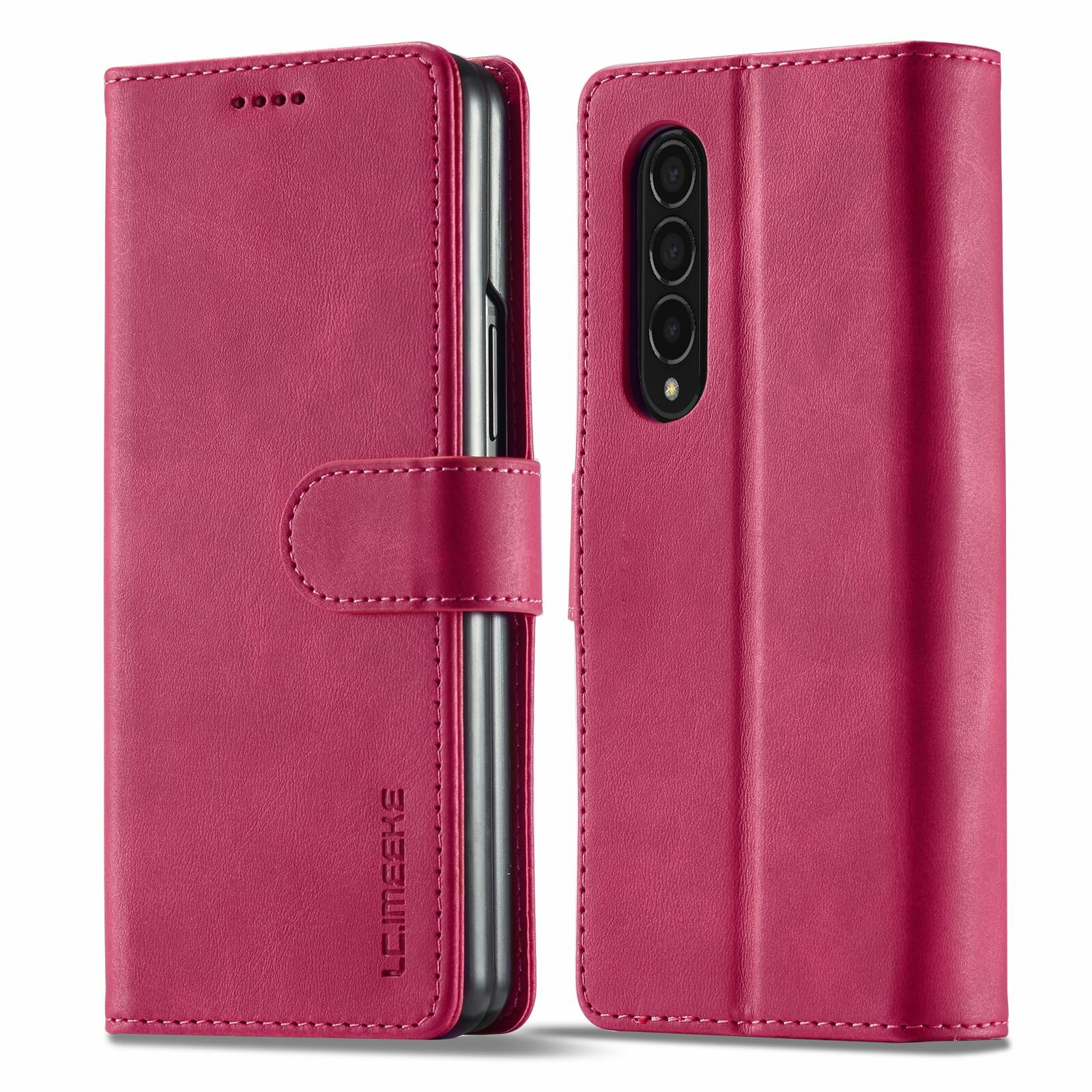 LCIMEEKE Кожаный книжка чехол для Samsung Galaxy Z Fold 4(Самсунг Галакси З Фолд 4) с визитницей из экокожи