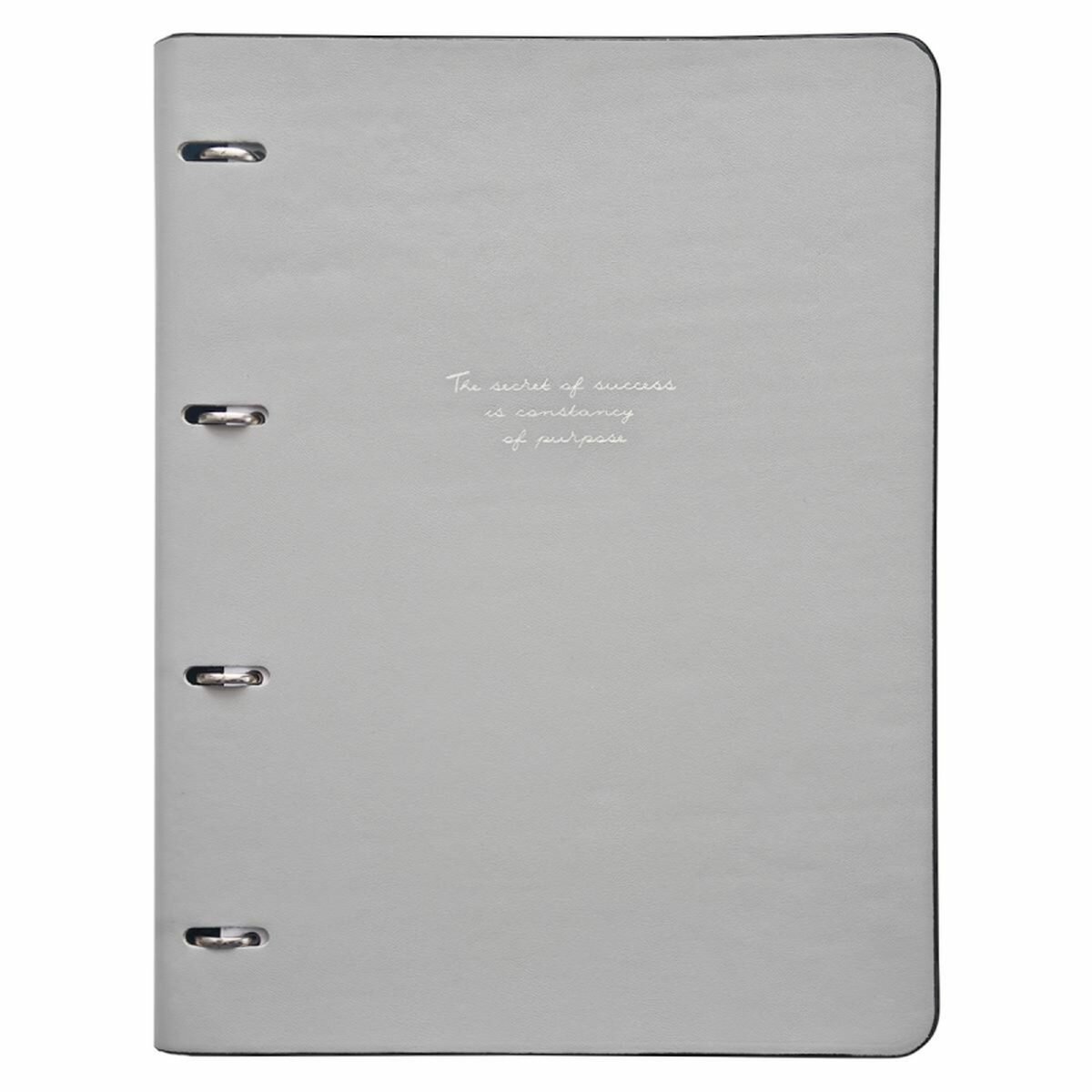 Тетрадь на кольцах 120л, А4 Infolio Study Quote (клетка, кожзам, серый)