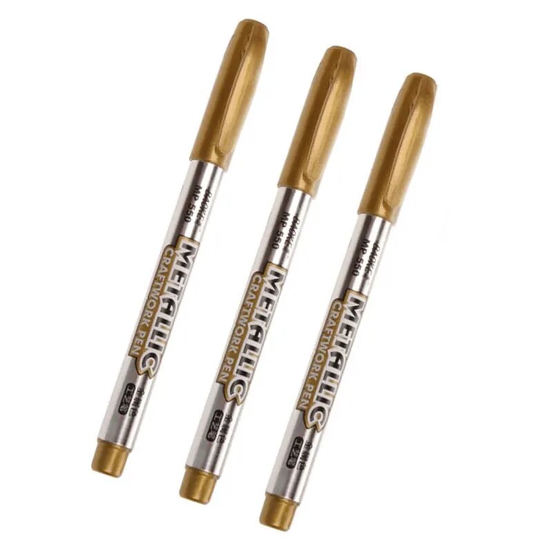 Золотые и серебряные акриловые маркеры Hopk 3 Pcs Gold