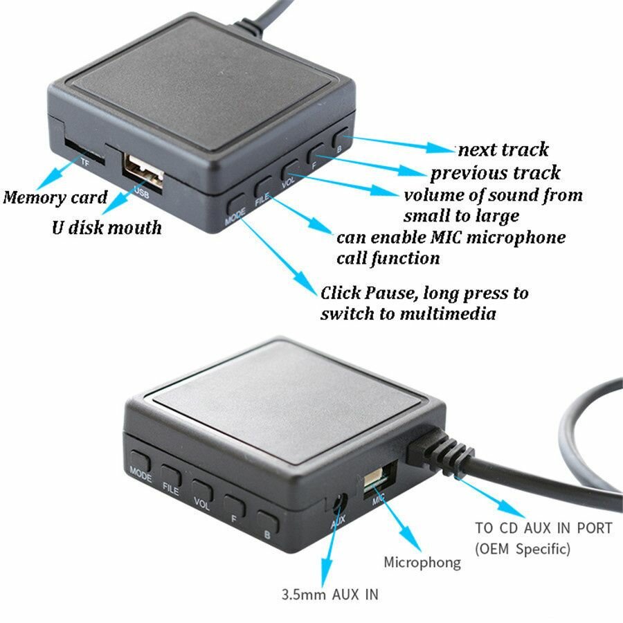 Автомобильный Музыкальный Адаптер Bluetooth 5,0 AUX USB Для Mazda 6 M6 M3 RX-8 MX-5 Pentium B70