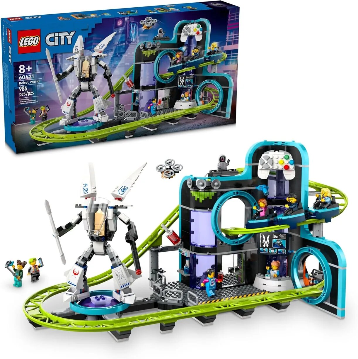 Конструктор LEGO CITY парк американских горок, 986 деталей, Дания