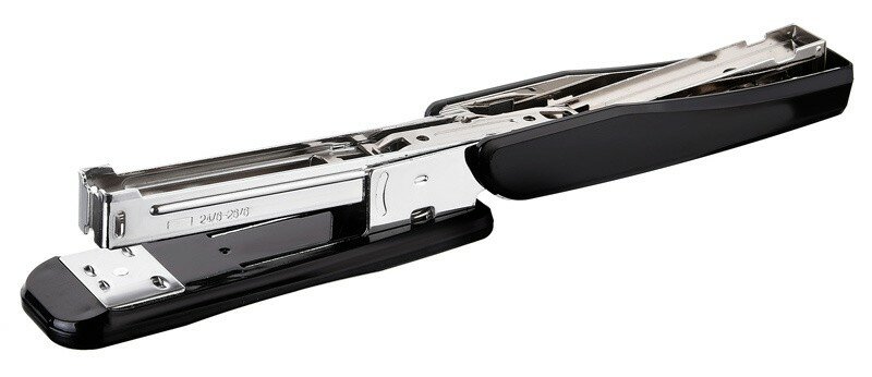 Степлер Silwerhof 401075-01 24/6 26/6 (30листов) черный 80скоб пластик закрытый/открытый коробка