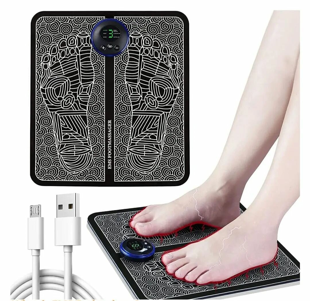 Электрический массажер для ног EMS | Новый стимулятор мышц EMS для ног и обезболивающий коврик | Устройство для мини-массажа с микротоком | Коврик для ног AlSyed