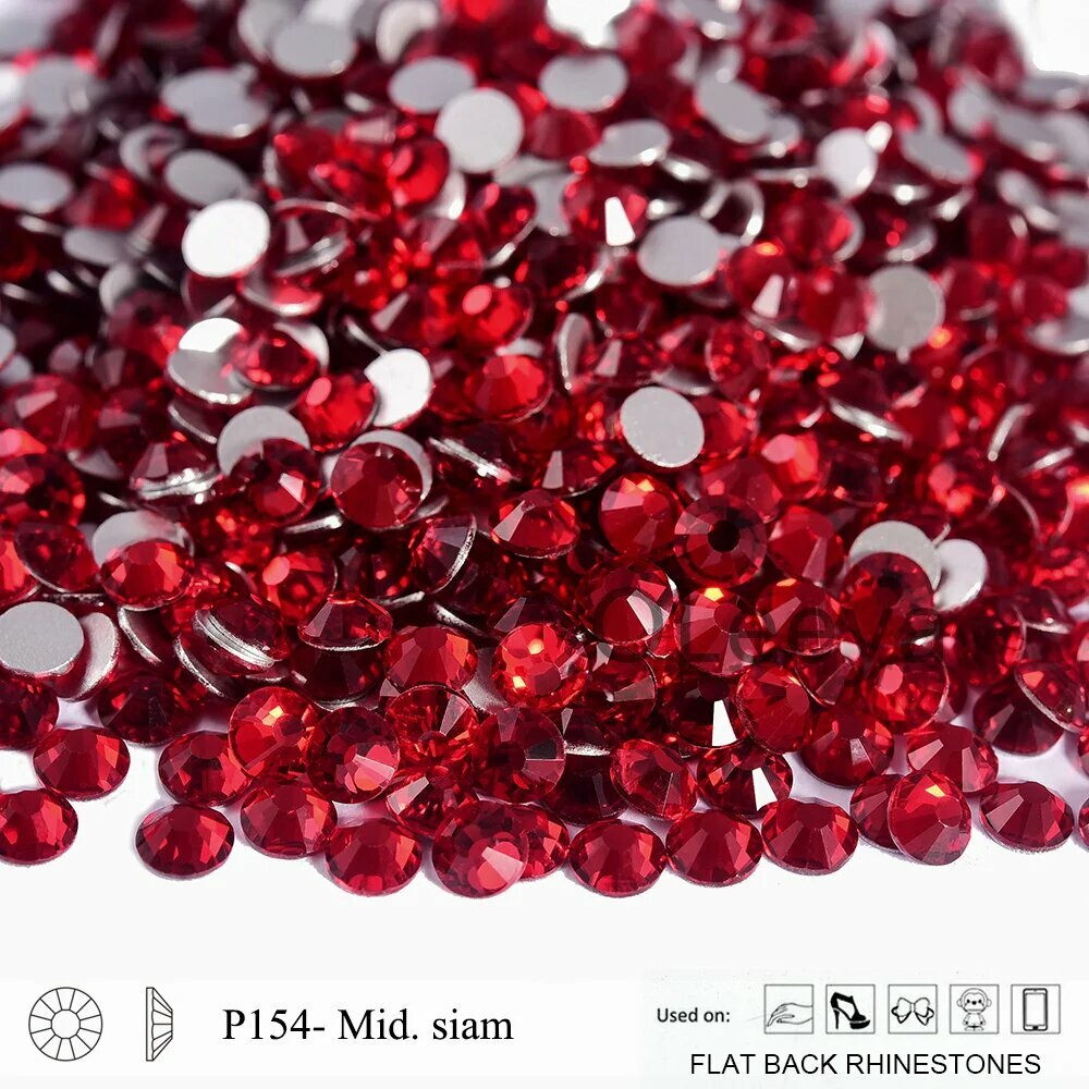Стразы плоские SS50 10mm Бордовые p154 Mid. siam