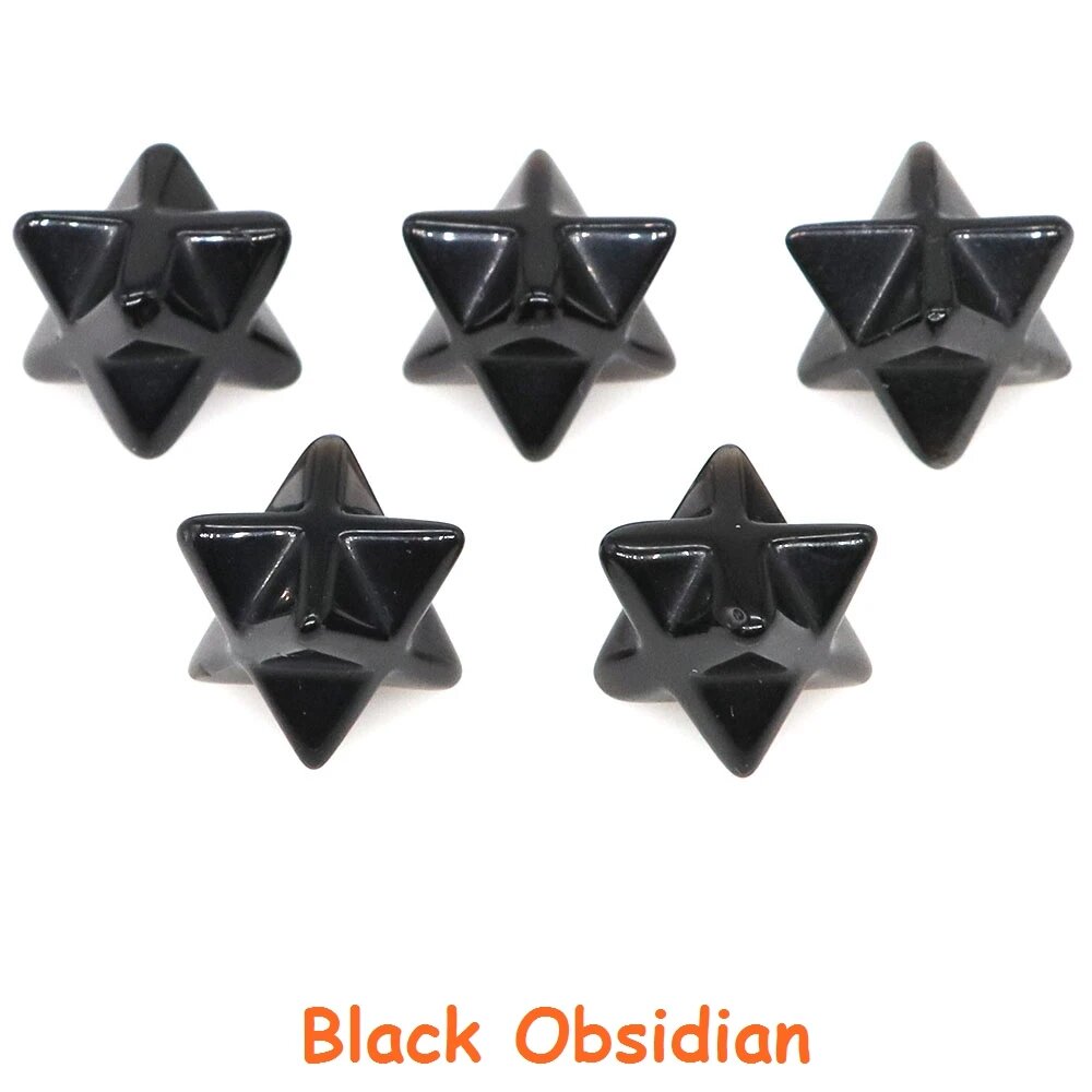 Кристаллы Меркаба Звезды Рейки, набор из 1 штуки Черный, 1 PC, Black Obsidian