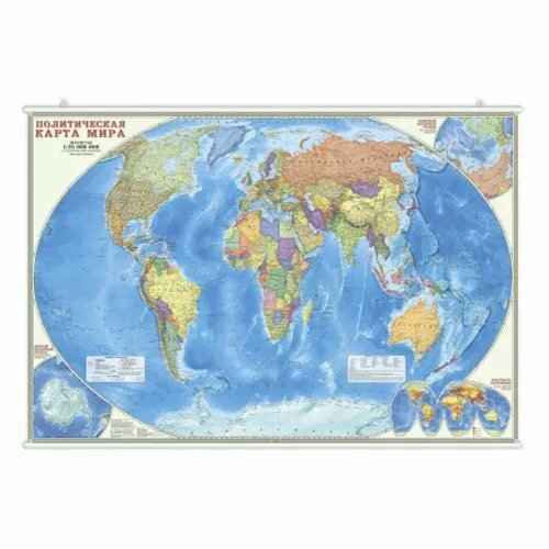 Политическая карта мира ГеоДом Инфографика. Формат 157х107 см. Масштаб 1:18 500 000, 2024 год