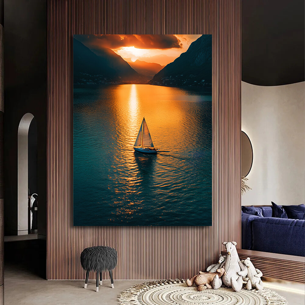 Природа / море, картина на стену / в интерьер, 30х40 см, парусник
