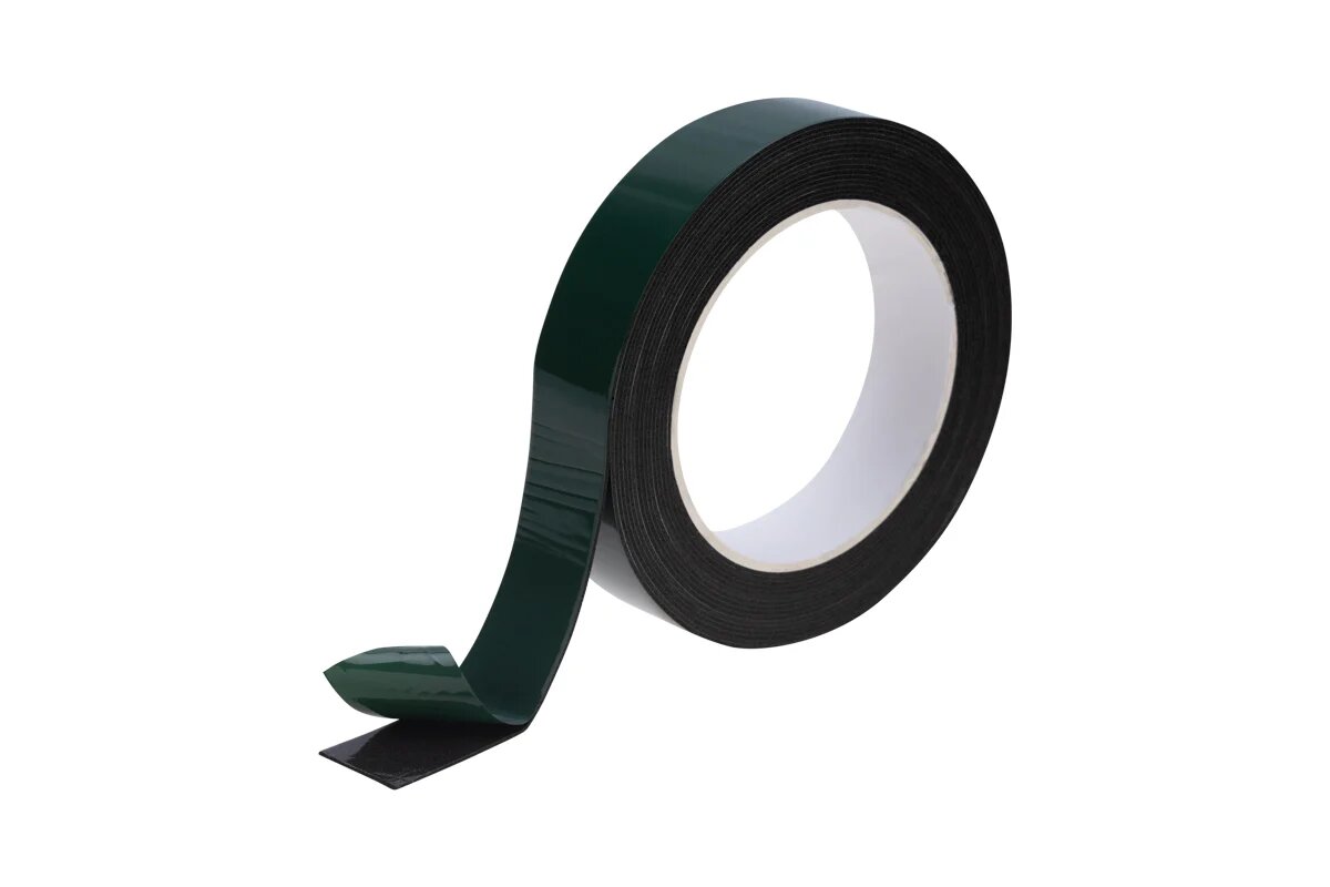 REXANT двухсторонняя клеящая лента черная, вспененная EVA основа, 25 мм x 5 м, 09-6125