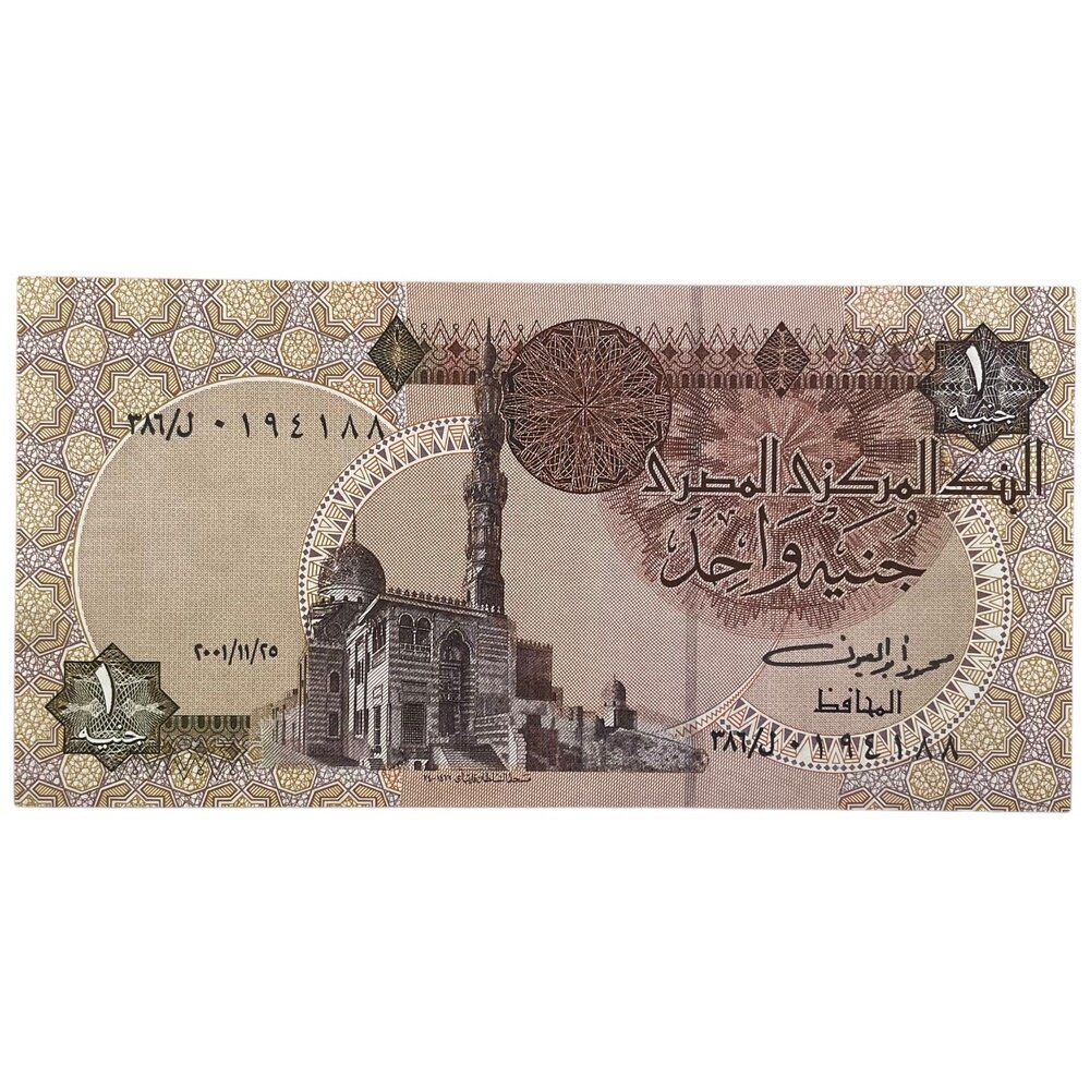 Египет 1 фунт 2001 г. (25.11.2001) (Подпись M. Abou El-Oyoun) (Серия l-386)