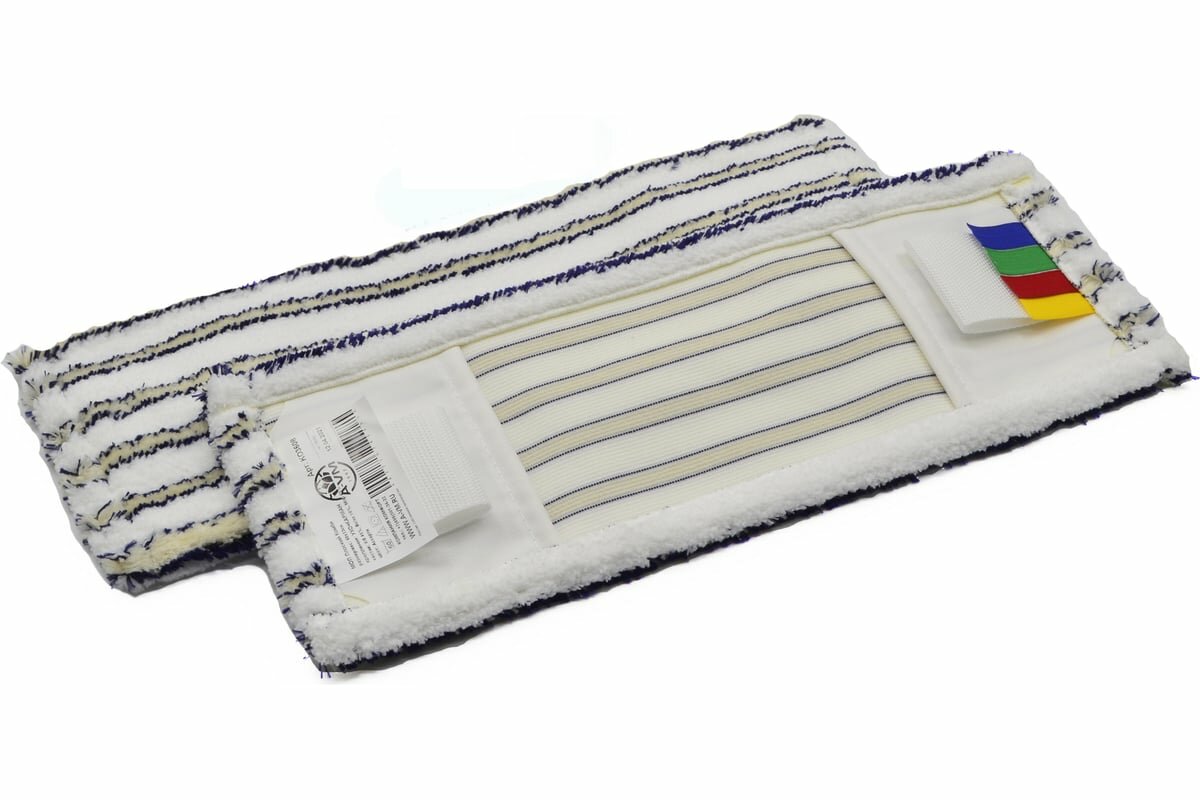 A-VM Комби плоский моп 50x14 см микрофибра хлопок мягкий абразив ухо карман KO3609