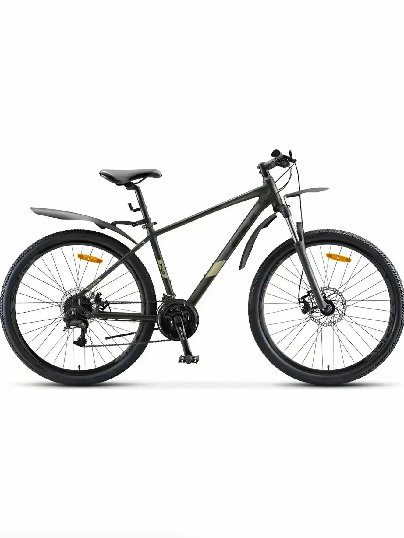 Велосипед MTB горный STELS, Navigator-745 MD 27.5 V010 (м), рама 19, колеса 27.5, 24 скор. Темно-оливковый, на рост 170-180