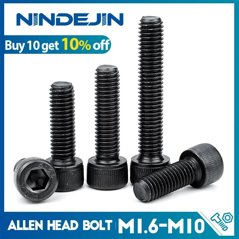 Винты M5 80mm, углеродистая сталь, 10шт NINDEJIN