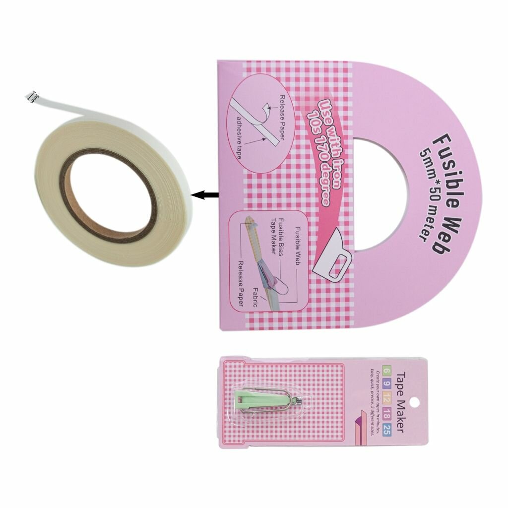 Швейные инструменты, Комбинированный набор для создания окантовки с термоклеем - зеленый, 1 комплект