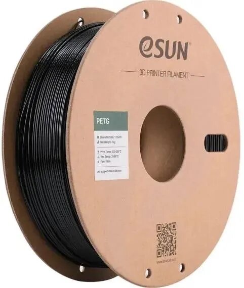 Катушка PETG-пластика ESUN 1.75 мм 1кг, черная PETG175B1P1
