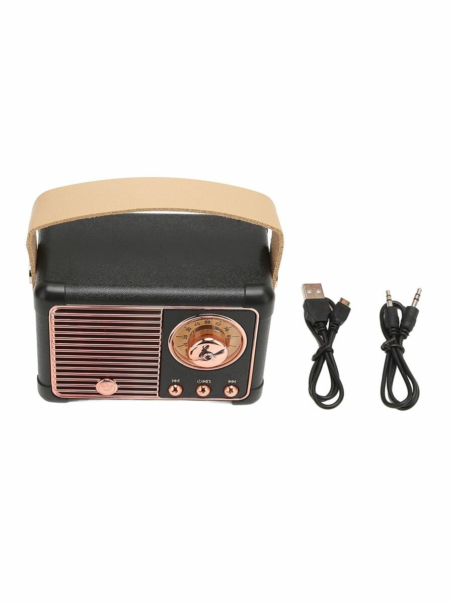 Винтажный ретро Bluetooth-динамик Hi-Fi стереозвук, быстрая передача, низкая мощность, портативный, водонепроницаемый, уличный домашний динамик, черный цвет