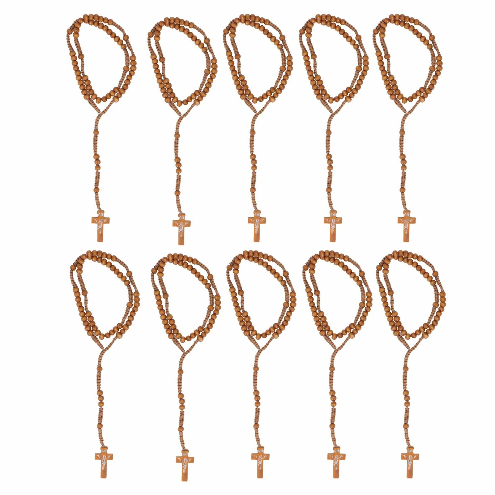 10 шт. деревянный молитвенный крест с изображением Иисуса, католический подарок для всех возрастов