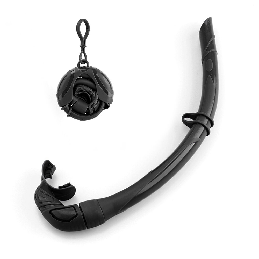 Складная силиконовая трубка для снорклинга с компактным футляром для хранения, сворачиваемая влажная дыхательная трубка для женщин и мужчин