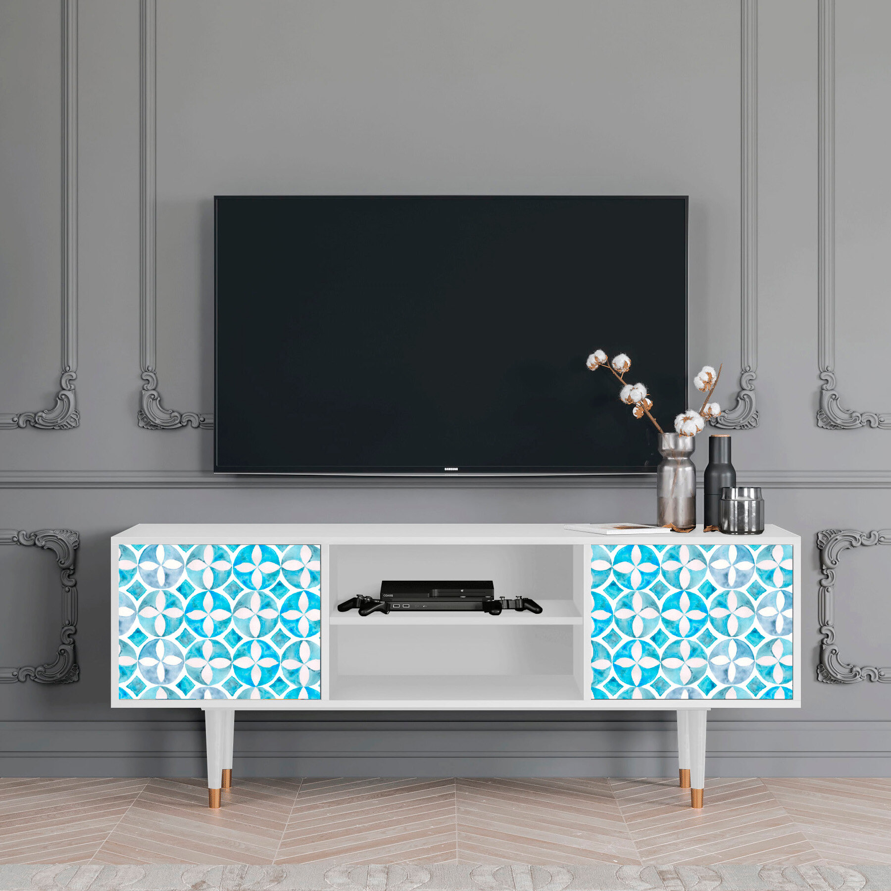 ТВ-Тумба - STORYZ - T2 Porto Mood, Размер - 170 x 69 x 48 см, Цвет корпуса - , Белый