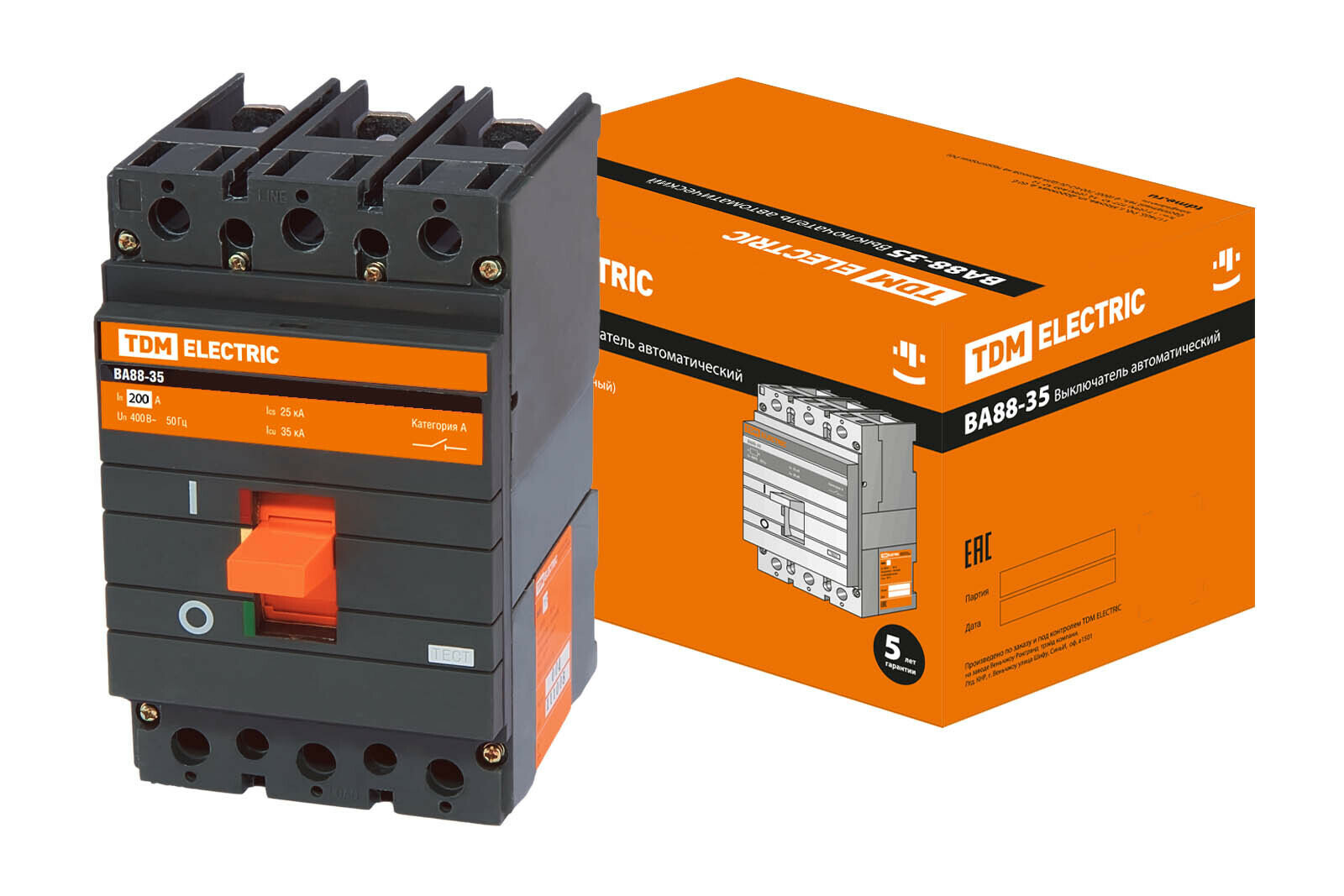Автоматический выключатель ВА88-35 3Р 200А 35 кА TDM Electric