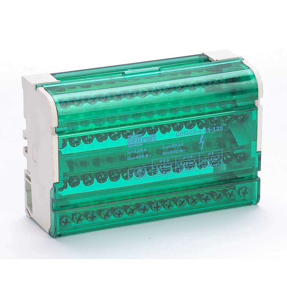 DEKraft ШН-103 Кросс-модуль на DIN-рейку 4х15 групп, 125А, 32019DEK