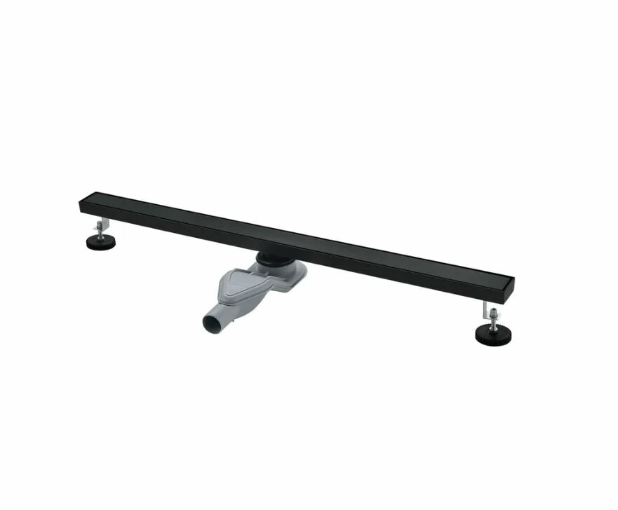 Трап для душа с гидрозатвором и сухим затвором Grocenberg T900BL Черный матовый на 900 мм