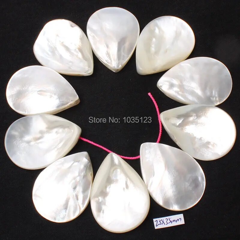 Бусины из ракушек IUXURYGEM-TOUCH белые 10 шт 15x20mm 10Pcs