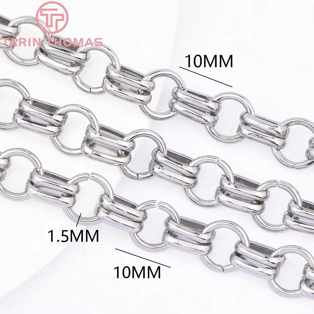 Цепь для бижутерии TARIN THOMAS, 10x1.5 мм, Platinum Color