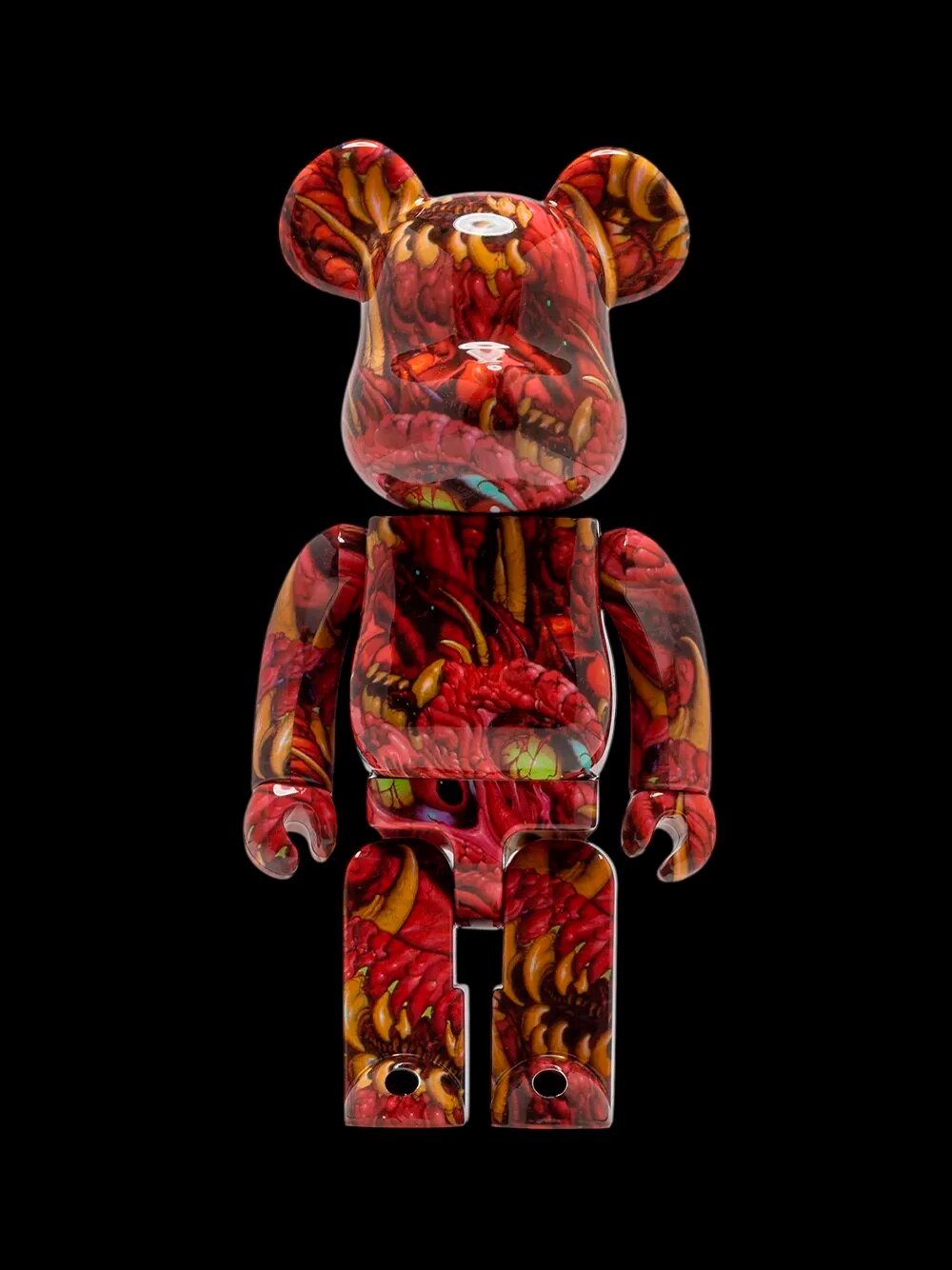 Коллекционная оригинальная фигура Bearbrick Lango Dragon 400% / 28 см высота / Ламиниpoванный ABS пластик