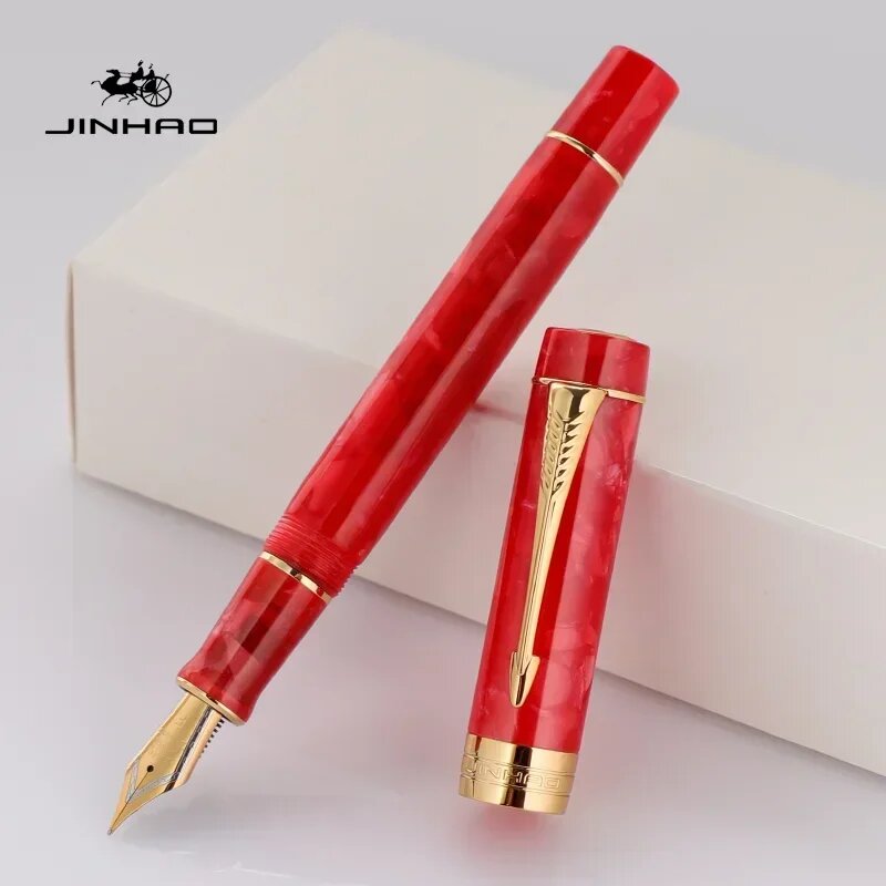 JINHAO 100 перьевая ручка из смолы F, Cherry Red