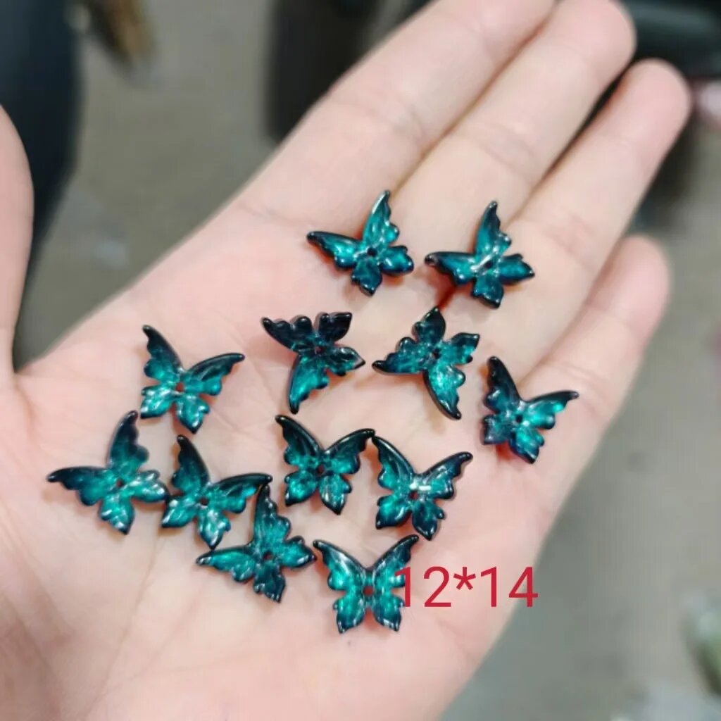 YoZuSmily стеклянные бусины-бабочки 12x14 мм 6