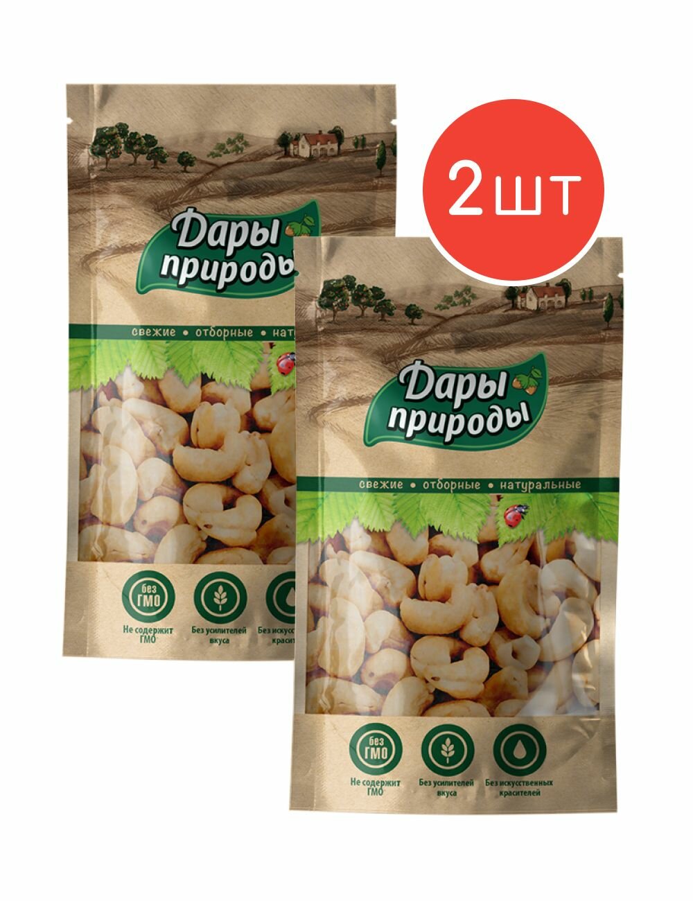 Кешью Дары природы жареный 70г 2шт